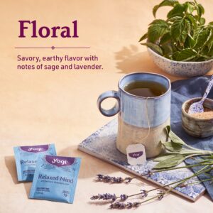 Yogi Tea - Relaxed Mind (6 Pack) - Supports Tranquility - Calming Tea with Gotu Kola and Lavender - Caffeine Free - 96 Organic Herbal Tea Bags