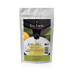 tea forte earl grey loose bulk tea 1 pound pouch, organic black tea, makes 160-170 cups