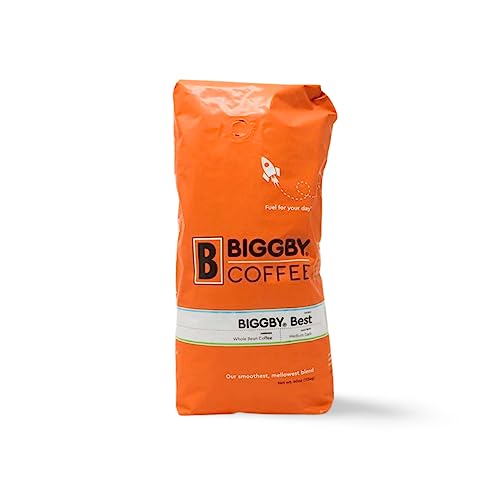 BIGGBY® COFFEE Whole Roasted Coffee Beans | Medium Roast BIGGBY® BEST Flavor, 2.5lb/40oz Bag | Farm-Direct Tanzanian Peaberry, Nicaraguan and Mexican Coffee Beans Boxed in USA