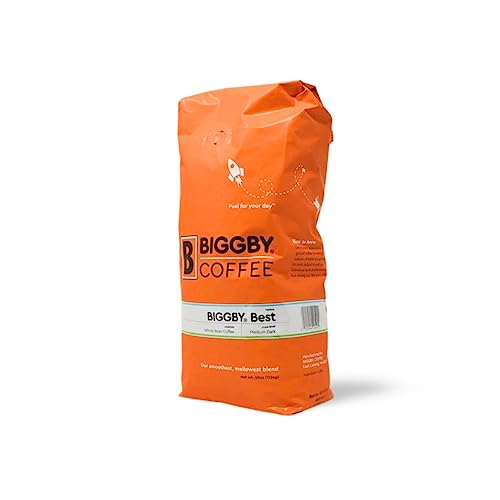 BIGGBY® COFFEE Whole Roasted Coffee Beans | Medium Roast BIGGBY® BEST Flavor, 2.5lb/40oz Bag | Farm-Direct Tanzanian Peaberry, Nicaraguan and Mexican Coffee Beans Boxed in USA