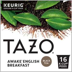 tazo tea k-cups, awake engligh breakfast, 16 pods