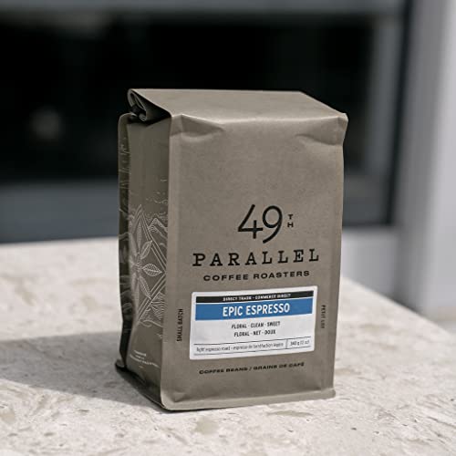 49th Parallel Coffee Roasters – Epic Espresso Whole Beans – Gourmet Light Roast Coffee, 12oz