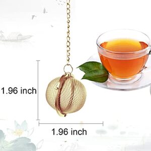 Tea Infuser - Stainless Steel Mesh Tea Ball, Premium Tea Infusers for Loose Tea, Tea Filter Strainers Interval Diffuser with Extended Chain Hook for Brew Tea and Spices & Seasonings (2pcs)