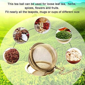 Tea Infuser - Stainless Steel Mesh Tea Ball, Premium Tea Infusers for Loose Tea, Tea Filter Strainers Interval Diffuser with Extended Chain Hook for Brew Tea and Spices & Seasonings (2pcs)