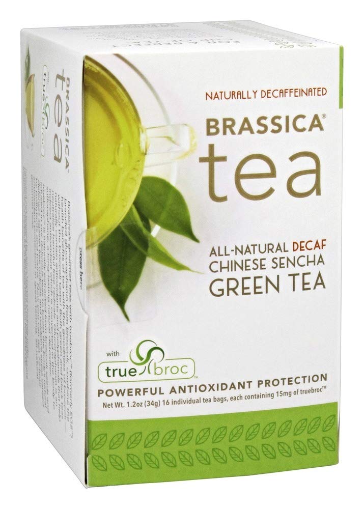 Brassica Tea Decaf Sencha Green Tea with truebroc, 16 Tea Bags