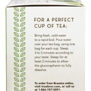 Brassica Tea Decaf Sencha Green Tea with truebroc, 16 Tea Bags