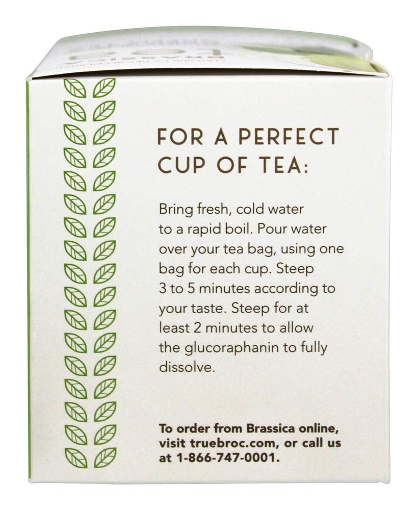 Brassica Tea Decaf Sencha Green Tea with truebroc, 16 Tea Bags