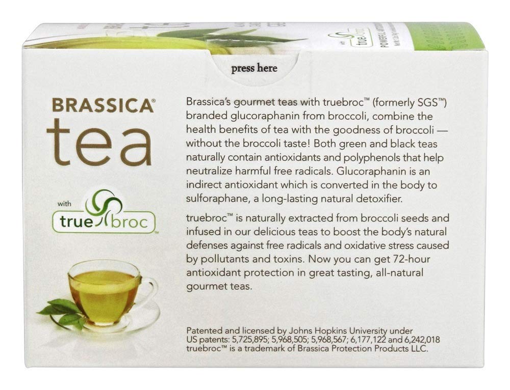 Brassica Tea Decaf Sencha Green Tea with truebroc, 16 Tea Bags