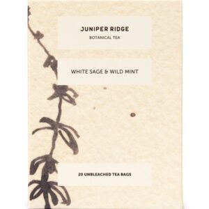 Juniper Ridge White Sage & Wild Mint Botanical Tea - Earthy, Herbal, & Bright Mint Notes - Vegan, Caffeine Free & Gluten Free - 20 Unbleached Teabags