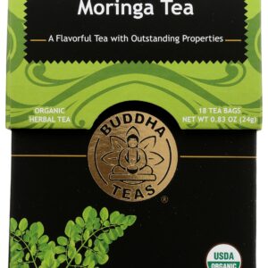 Buddha Teas Organic Moringa Tea - OU Kosher, USDA Organic, CCOF Organic, 18 Bleach-Free Tea Bags