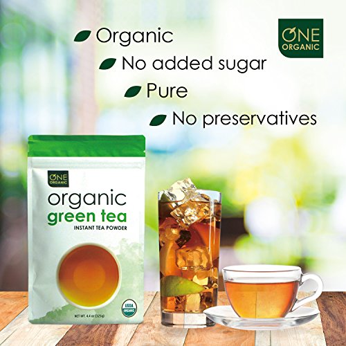 ONE ORGANIC Instant Tea Powder (Green) – 4.4 oz. – 125 Servings – USDA Certified Organic – 100% Pure Tea - Instant Hot or Iced Tea – Unsweetened