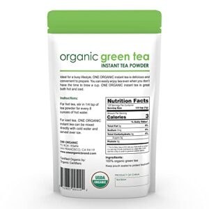 ONE ORGANIC Instant Tea Powder (Green) – 4.4 oz. – 125 Servings – USDA Certified Organic – 100% Pure Tea - Instant Hot or Iced Tea – Unsweetened