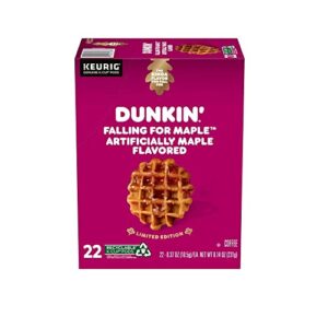 dunkin donuts falling for maple coffee k cups, pack of 22 k-cups, limited edition