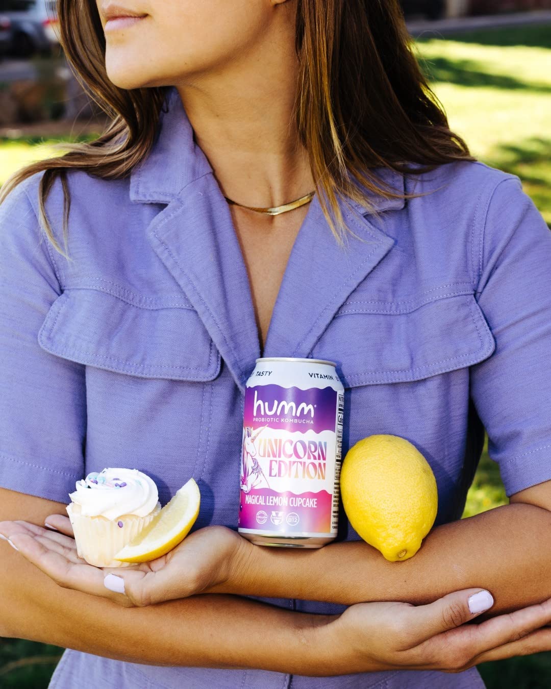 Humm Kombucha Magical Lemon Cupcake, Unicorn Edition - Organic, Vegan & GMO-Free (6 Pack)