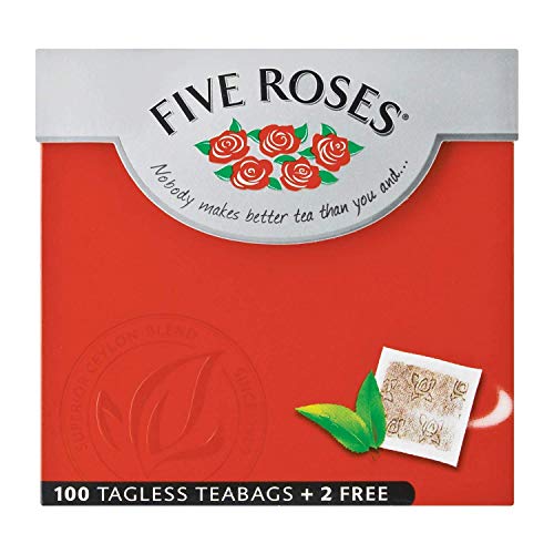 Five Roses Ceylon - 102 Tagless Teabags, (Pack of 1)