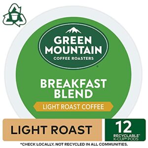 Green Mountain Coffee Roasters Breakfast Blend Single-Serve Keurig K-Cup Pods, Light Roast Coffee, 12 Count