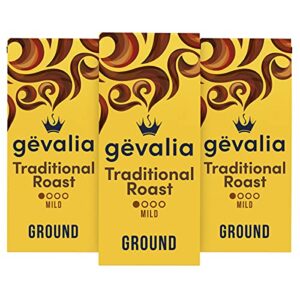 gevalia traditional roast ground coffee (12 oz bags, pack of 3)