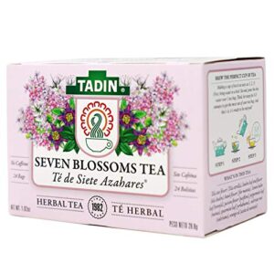 Tadin Tea Seven Blossoms Tea with Linden Flowers Valerian Root, Caffeine - Free, 24 Count (Pack of 3)