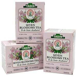 Tadin Tea Seven Blossoms Tea with Linden Flowers Valerian Root, Caffeine - Free, 24 Count (Pack of 3)