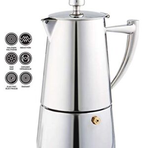 Cuisinox Roma 6-cup Stainless Steel Stovetop Moka Espresso Maker