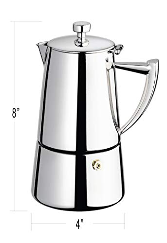 Cuisinox Roma 6-cup Stainless Steel Stovetop Moka Espresso Maker