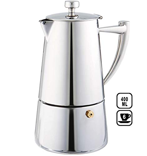 Cuisinox Roma 6-cup Stainless Steel Stovetop Moka Espresso Maker