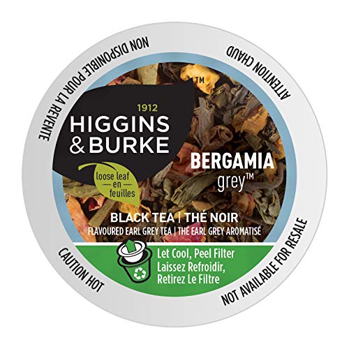 Higgins & Burke Bergamia Grey, Loose Leaf, Black Tea, Keurig K-Cup Brewer Compatible Pods, 24 Count