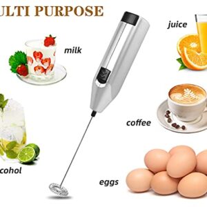 YHT Milk Frother Handheld, Electric Battery Operated Coffee Whisk, Stainless Steel Drink Frappe Mixer, Original Foam Maker, Mini Low Noise Blender for Cappuccino Hot Chocolate Matcha Latte