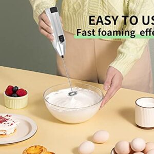 YHT Milk Frother Handheld, Electric Battery Operated Coffee Whisk, Stainless Steel Drink Frappe Mixer, Original Foam Maker, Mini Low Noise Blender for Cappuccino Hot Chocolate Matcha Latte