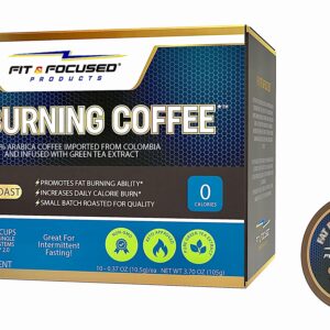 Fat Burning Keto Coffee K Cup Pods- Organic Colombian Roast Infused With Green Tea Antioxidants, Skinny Diet Friendly, Fitness & Weight Loss Friendly