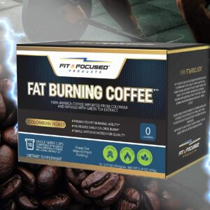 Fat Burning Keto Coffee K Cup Pods- Organic Colombian Roast Infused With Green Tea Antioxidants, Skinny Diet Friendly, Fitness & Weight Loss Friendly