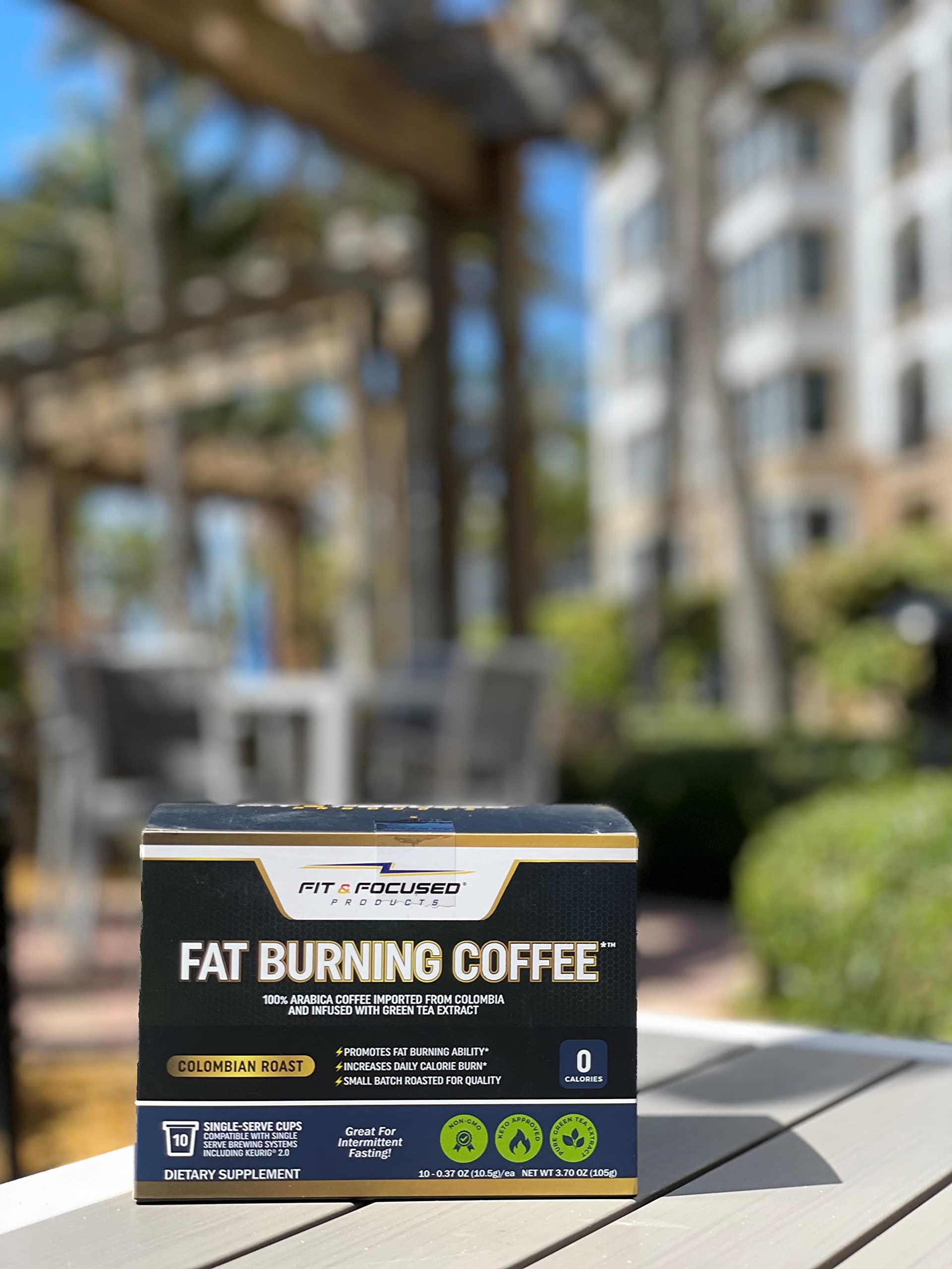 Fat Burning Keto Coffee K Cup Pods- Organic Colombian Roast Infused With Green Tea Antioxidants, Skinny Diet Friendly, Fitness & Weight Loss Friendly