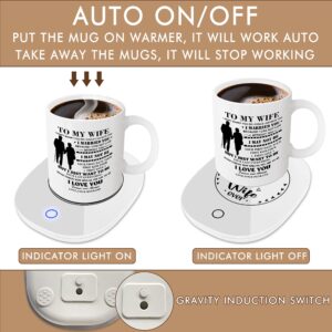 Gifts for Wife-Gifts for Wife Mother's Day Great Mug Warmer Set-Mothers Day Wife Gifts from Husband Smart Warmer Thermostat Coaster with Mug, Beverage Warmer Maintain Temperature 120℉-140℉