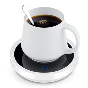 Apwche Coffee Warmer for Desk Keep Coffee hot with Gravity Sensor auto Shut Off & on Cup Warmer for Coffee Cup Warmer for Coffee, Milk,Water, White Without Cup