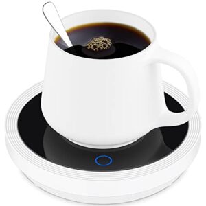 Apwche Coffee Warmer for Desk Keep Coffee hot with Gravity Sensor auto Shut Off & on Cup Warmer for Coffee Cup Warmer for Coffee, Milk,Water, White Without Cup