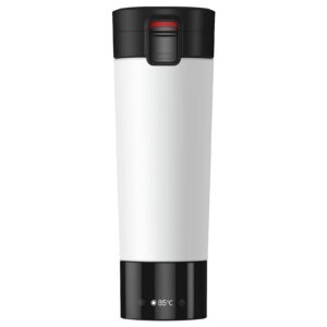 futurelab temperature control coffee mug, multi-functional travel mug with 14400mah power bank, vacuum insulated hot beverage warmer, 10oz (white)