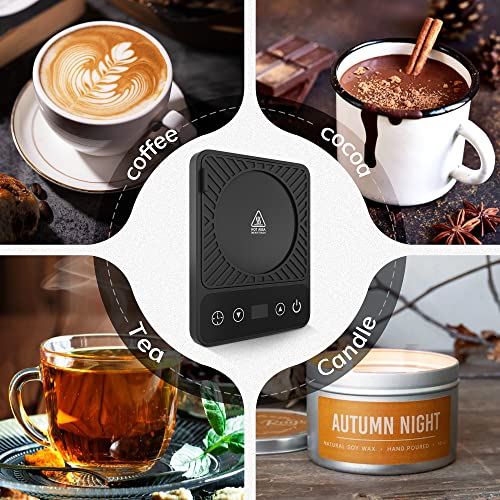 PAL&SAM Cup & Mug Coffee Warmer for Desk, Electric Beverage & Candle Warmer with Auto Off, Smart Kitchen Gadget for Heating Coffee, Hot Chocolate, Tea, and Milk (Cup Excluded, Black)