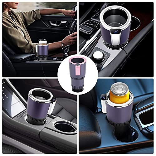 Cooler Warmer Cup Holder 2‑in‑1 Universal Intelligent Aluminum Accessory Travel Coffee Mug for Car Truck Electric Heated Travel Mug Heating Cup Keep Milk Warm for Home Trip Auto Universal