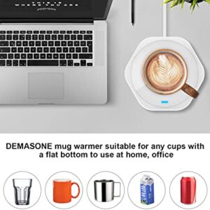 Demasone Coffee Warmer, Coffee Mug Warmer with Smart Sensor Switch, Coffee Cup Warmer for Desk，Thermostatic Electric Mug Warmer for Heating Coffee, Beverage, Milk, Tea, White