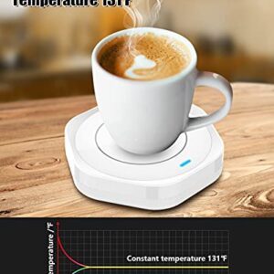 Demasone Coffee Warmer, Coffee Mug Warmer with Smart Sensor Switch, Coffee Cup Warmer for Desk，Thermostatic Electric Mug Warmer for Heating Coffee, Beverage, Milk, Tea, White