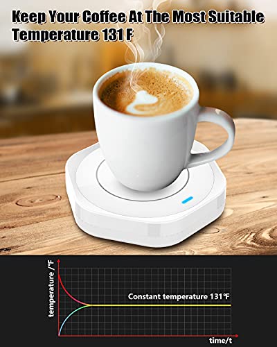 Demasone Coffee Warmer, Coffee Mug Warmer with Smart Sensor Switch, Coffee Cup Warmer for Desk，Thermostatic Electric Mug Warmer for Heating Coffee, Beverage, Milk, Tea, White