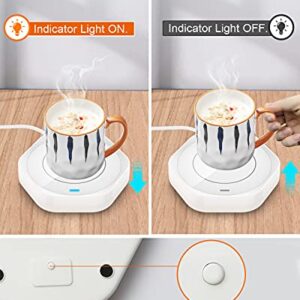 Demasone Coffee Warmer, Coffee Mug Warmer with Smart Sensor Switch, Coffee Cup Warmer for Desk，Thermostatic Electric Mug Warmer for Heating Coffee, Beverage, Milk, Tea, White