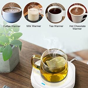 Demasone Coffee Warmer, Coffee Mug Warmer with Smart Sensor Switch, Coffee Cup Warmer for Desk，Thermostatic Electric Mug Warmer for Heating Coffee, Beverage, Milk, Tea, White