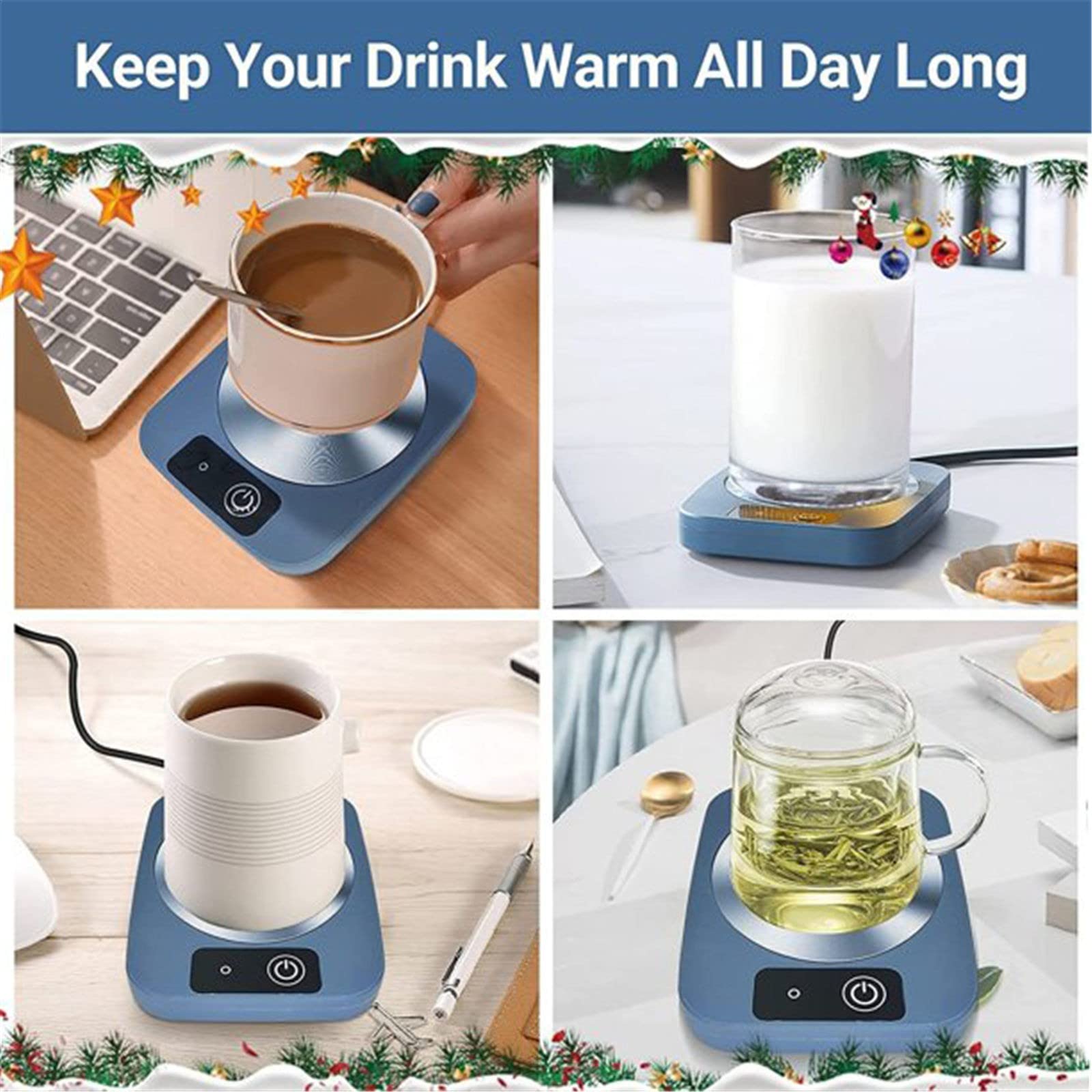 iNoDoZ Warmer for Desk Coffee Mug Warmer for Desk Office Home Winter Table Place Mats of 6 (E, One Size)