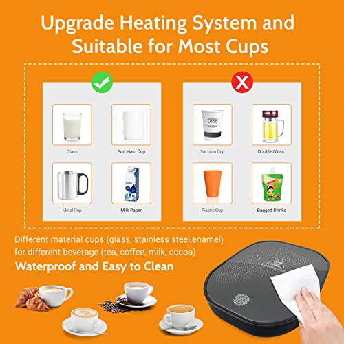 Coffee Warmer Cup Warmer, Smart Coffee Mug Warmer for Desk Home Office Use with 3 Temperature Setting, Beverage Warmer Candle Warmer for Tea, Water, Milk, Coffee Heating Plate