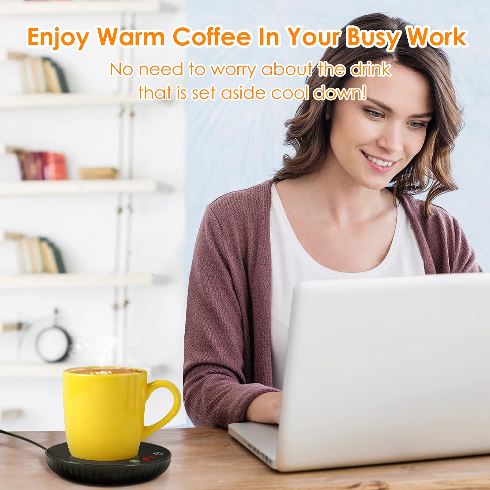 Safe2m Coffee Mug Warmer, Electric Warmer with Auto Shut Off and Timing, 2 Temperature Setting Smart Cup for Warming & Heating Beverage Milk Tea Desk Home Office Gifts, 2021 Black