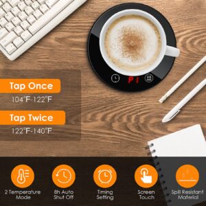 Safe2m Coffee Mug Warmer, Electric Warmer with Auto Shut Off and Timing, 2 Temperature Setting Smart Cup for Warming & Heating Beverage Milk Tea Desk Home Office Gifts, 2021 Black