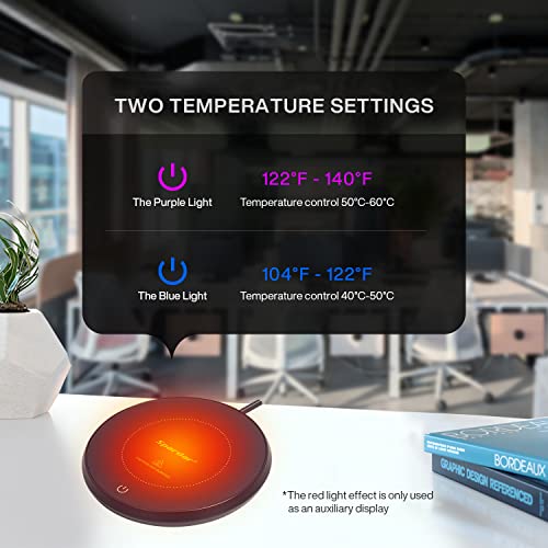 Smart Coffee Mug Warmer for Desk, Auto Shut Off Gravity-Induction Coffee Warmer with Two Temperatures Setting, Cup Warmer Plate for Cocoa/Tea/Water/Milk/Plate, (Not Including Cup)