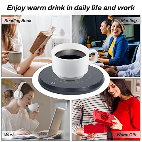 Smart Coffee Mug Warmer for Desk, Auto Shut Off Gravity-Induction Coffee Warmer with Two Temperatures Setting, Cup Warmer Plate for Cocoa/Tea/Water/Milk/Plate, (Not Including Cup)