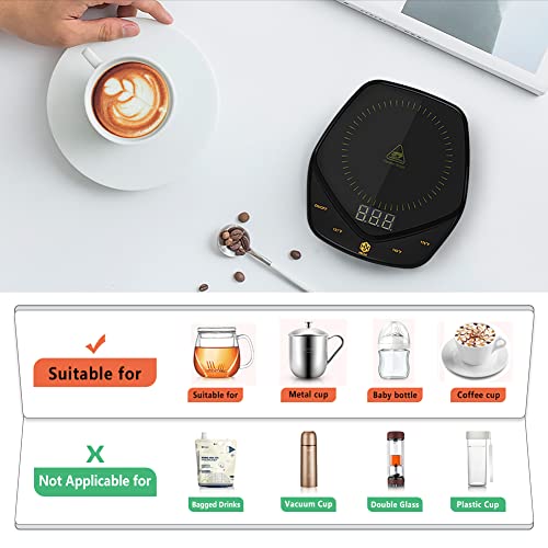 Mug Warmer for Desk Auto Shut Off 25W Coffee Warmer Three Adjustable Temperature Cup Warmer for Coffee, Beverage, Milk, Tea and Hot Chocolate (No Cup)